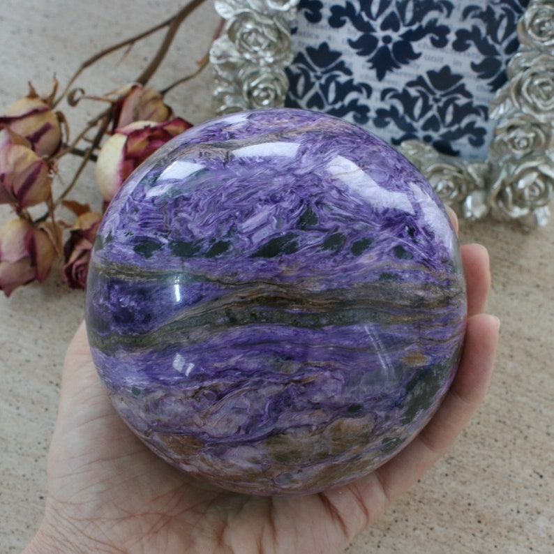 Large Charoite Sphere Crystal Ball Charoite Crystal Ball - Etsy