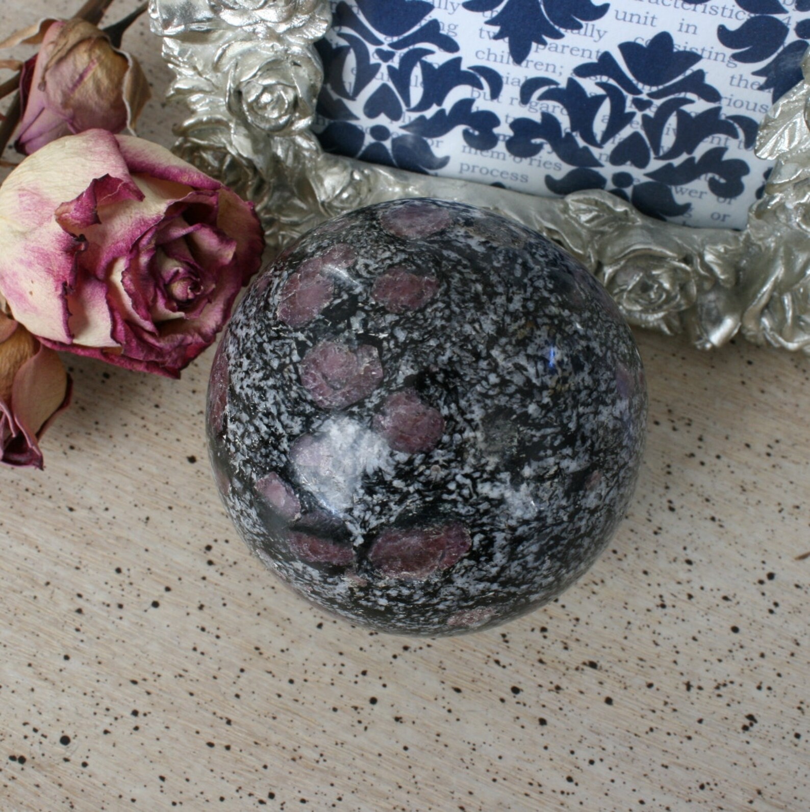 Spinel in Basalt Sphere Crystal Ball Crystal Spheres Garnet | Etsy