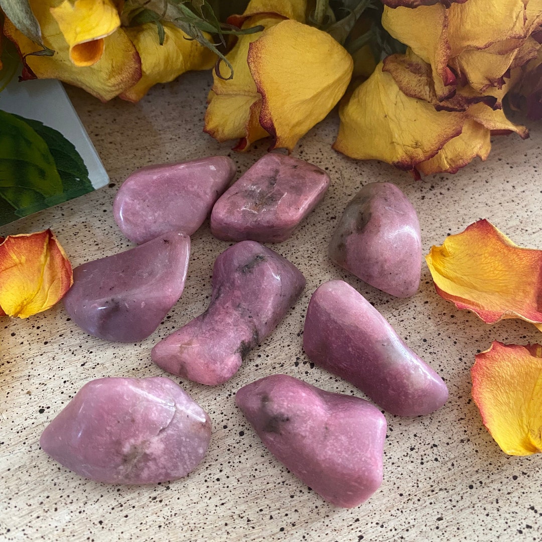 ONE Pink Thulite Tumbled Stone - Etsy