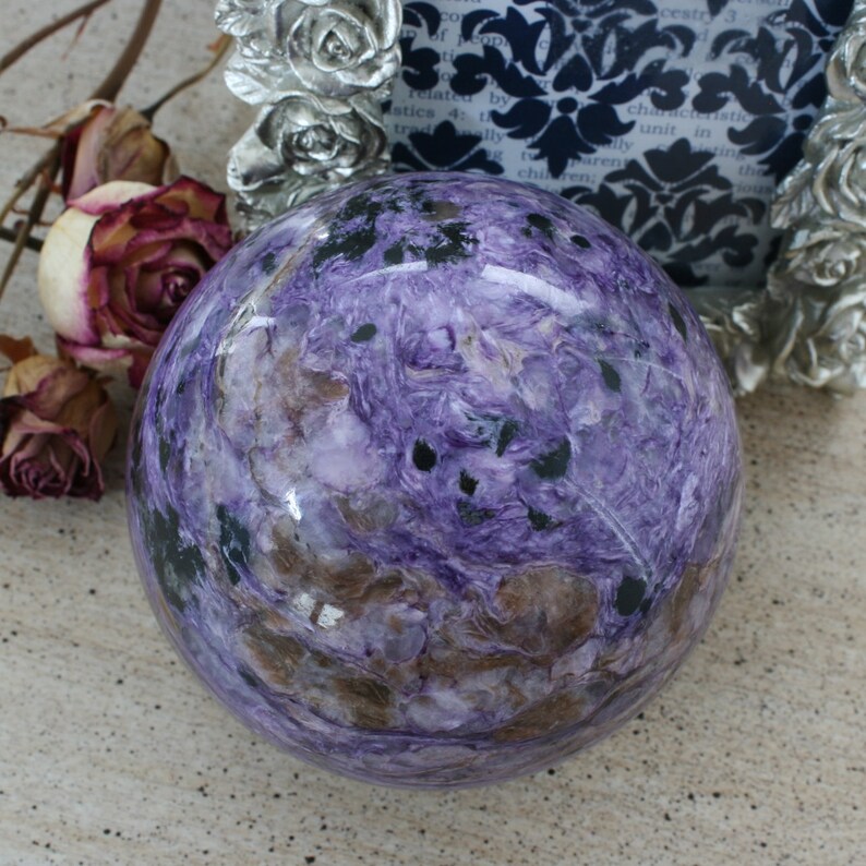 Large Charoite Sphere Crystal Ball Charoite Crystal Ball - Etsy
