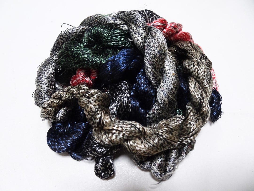 Japanese Vintage Super Rare Mud Dyeing Kasuri Loose Twisted Silk Thread ...