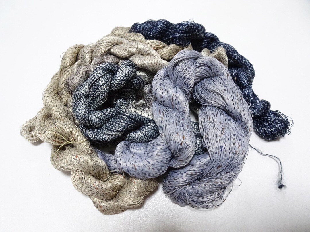 Japanese Vintage Super Rare Mud Dyeing Kasuri Loose Twisted Silk Thread ...
