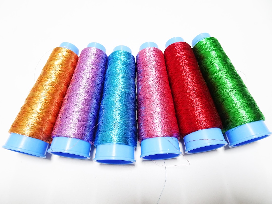 Japanese Vintage Rare Superb Pure Silver Leaf Thread Color 6sets 3000M ...