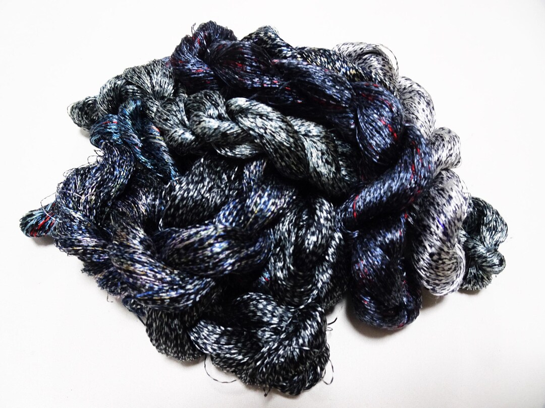 Japanese Vintage Super Rare Indigo Mud Dyeing Kasuri Loose Twisted Silk ...
