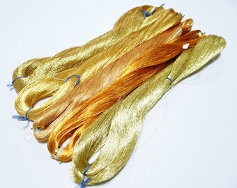 Japanese Vintage Silver & Gold Leaf Thread 5sets Embroidey 5000M 3350 0 ...