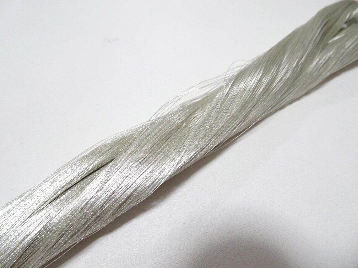 Japanese Vintage Superb Real Silver Leaf Thread SN1 Embroidery 1000M 0 ...