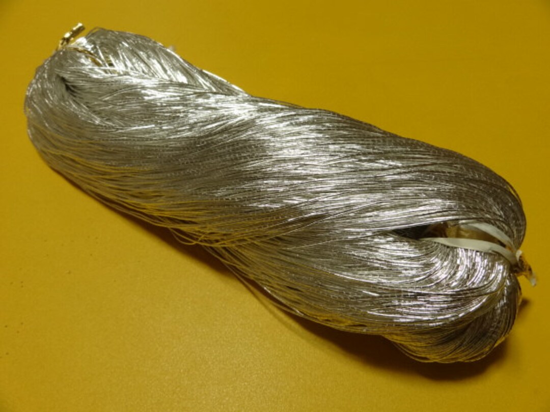 Japanese Vintage Real Silver Leaf Thread Kinkoma Embroidery S12 0.75mm ...