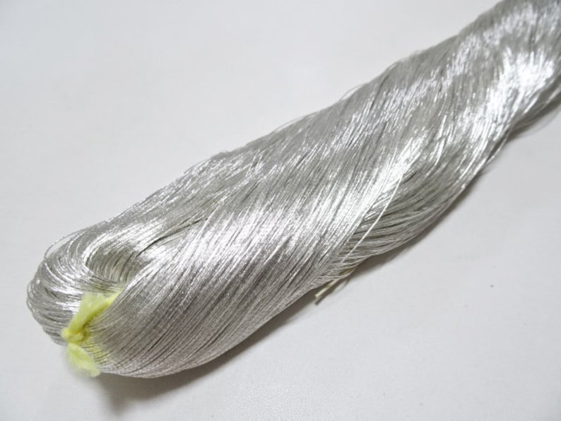 Japanese Vintage Superb Real Silver Leaf Thread S4 Embroidery 1000M 0 ...