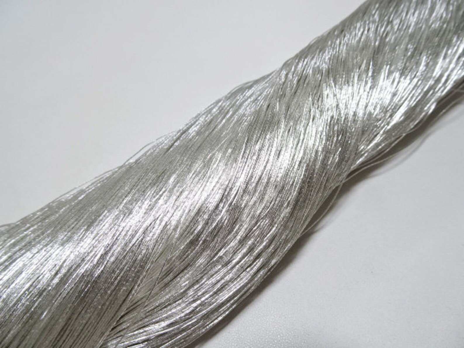 Japanese Vintage Superb Real Silver Leaf Thread S4 Embroidery 1000M 0 ...