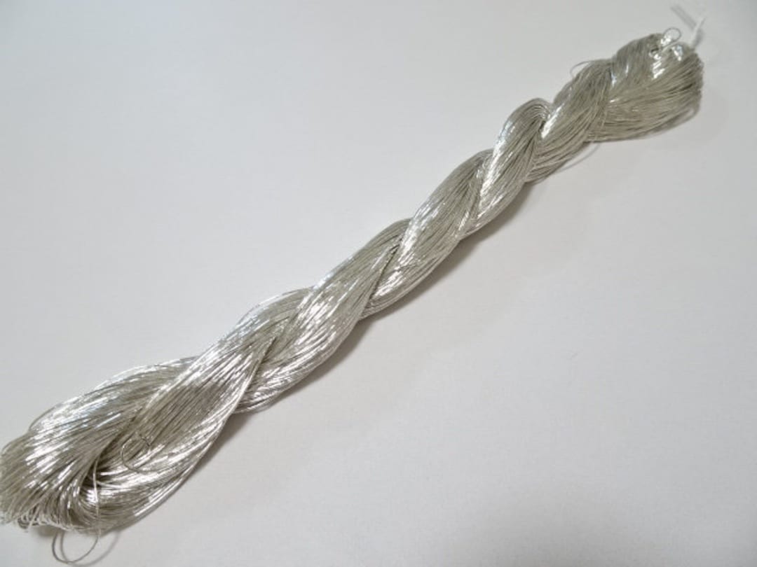 Japanese Vintage Real Silver Leaf Thread Kinkoma Embroidery S8 100M 0 ...