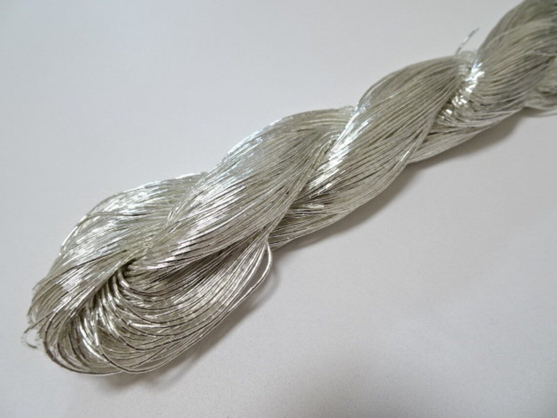 Japanese Vintage Real Silver Leaf Thread Kinkoma Embroidery S14 100M 0 ...