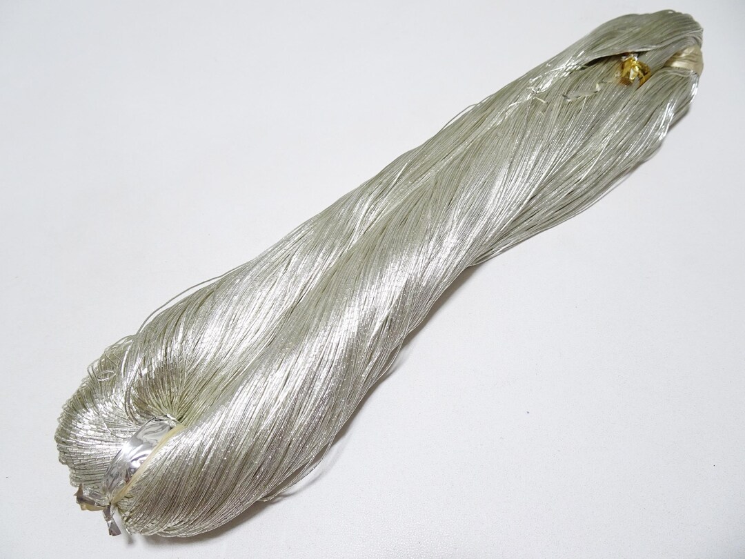 Limited 59 Japanese Vintage Superb Real Silver Leaf Thread Embroidery ...