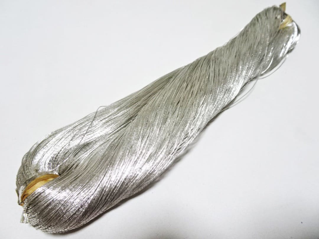 Limited 87 Japanese Vintage Superb Real Silver Leaf Thread Embroidery ...