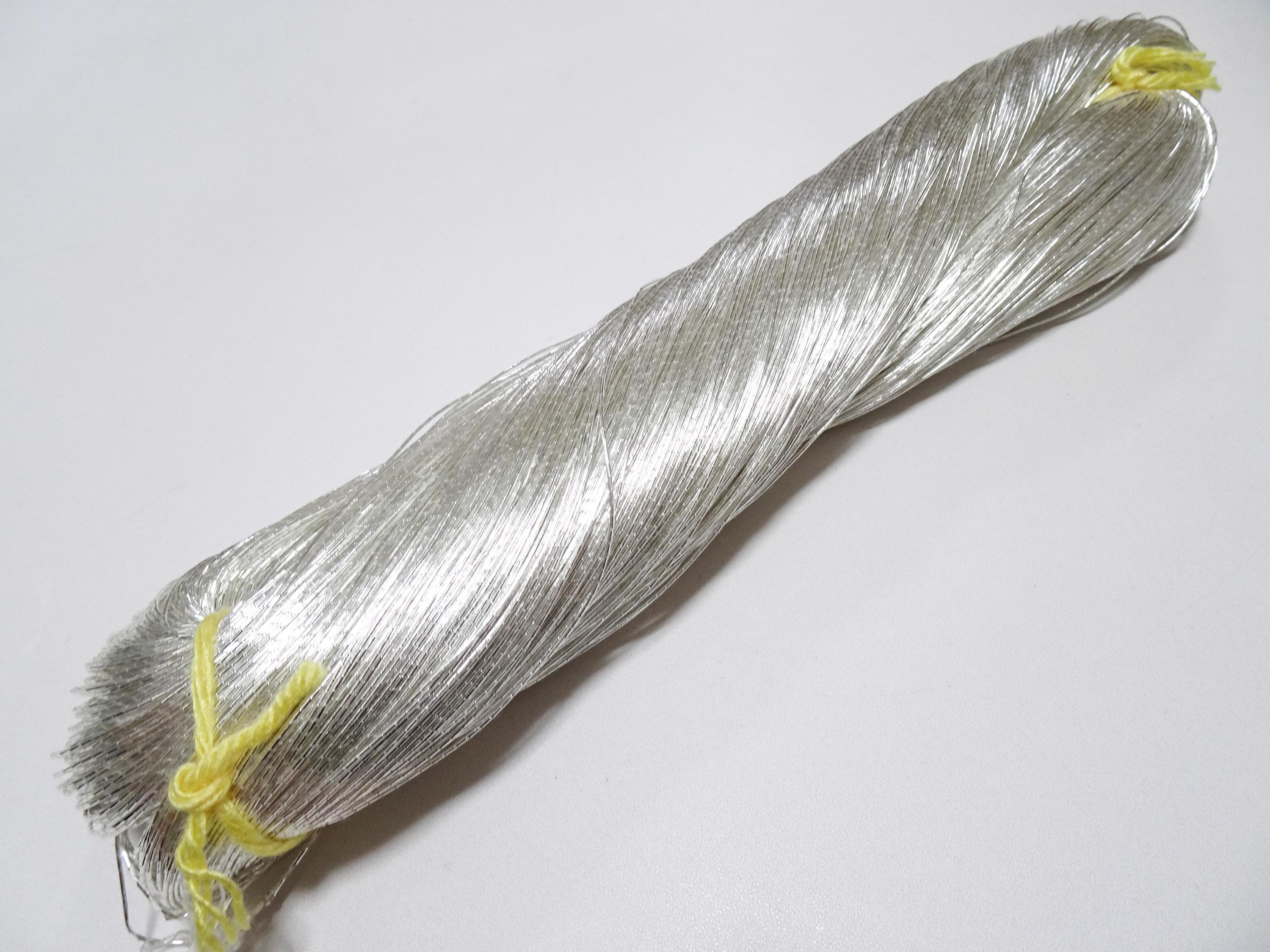 Japanese Vintage Real Silver Leaf Thread Kinkoma Embroidery S8 0.55 Mm ...