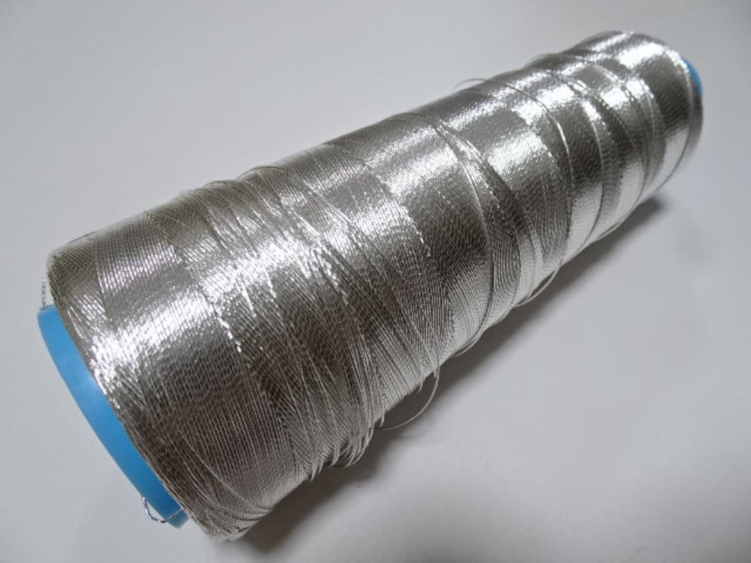 Japanese Vintage Superb Real Silver Leaf Thread S6 Embroidery 1000M 0 ...