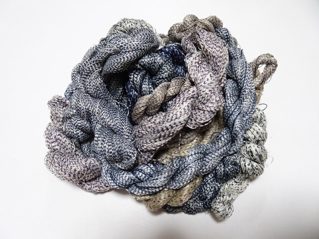 Japanese Vintage Super Rare Mud Dyeing Kasuri Loose Twisted Silk Thread ...