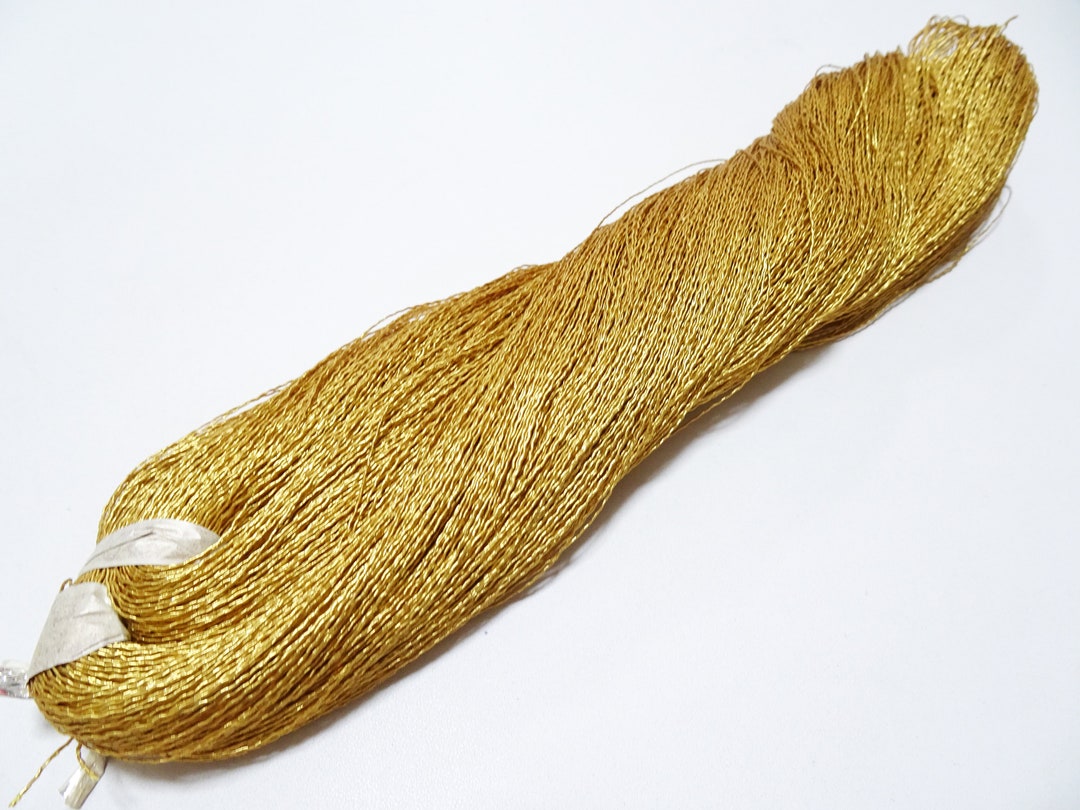 Japanese Vintage High Class Aluminum Leaf Thread Gold Rust Embroidery ...
