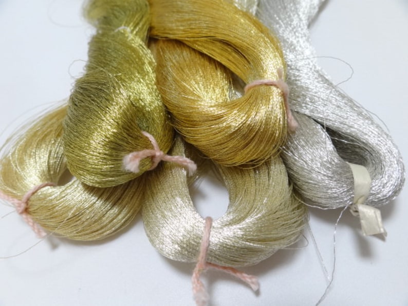 Japanese Vintage Silver & Gold Leaf Thread 5sets Embroidey - Etsy