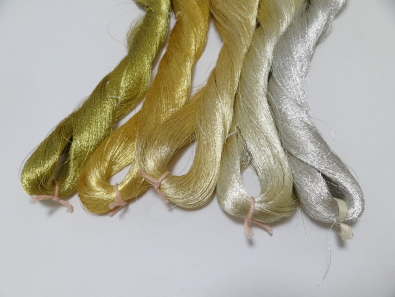 Japanese Vintage Silver & Gold Leaf Thread 5sets Embroidey - Etsy