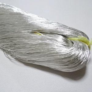 Japanese Vintage Superb Real Silver Leaf Thread S4 Embroidery 1000M 0 ...