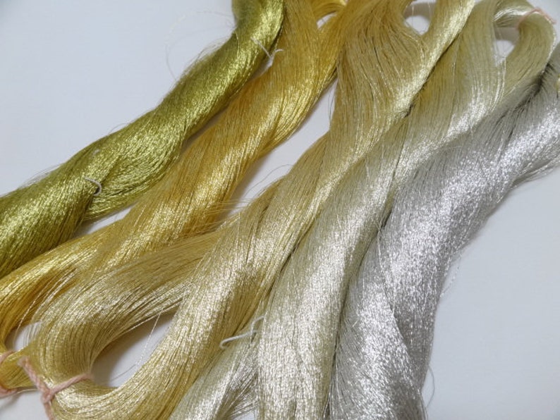 Japanese Vintage Silver & Gold Leaf Thread 5sets Embroidey - Etsy