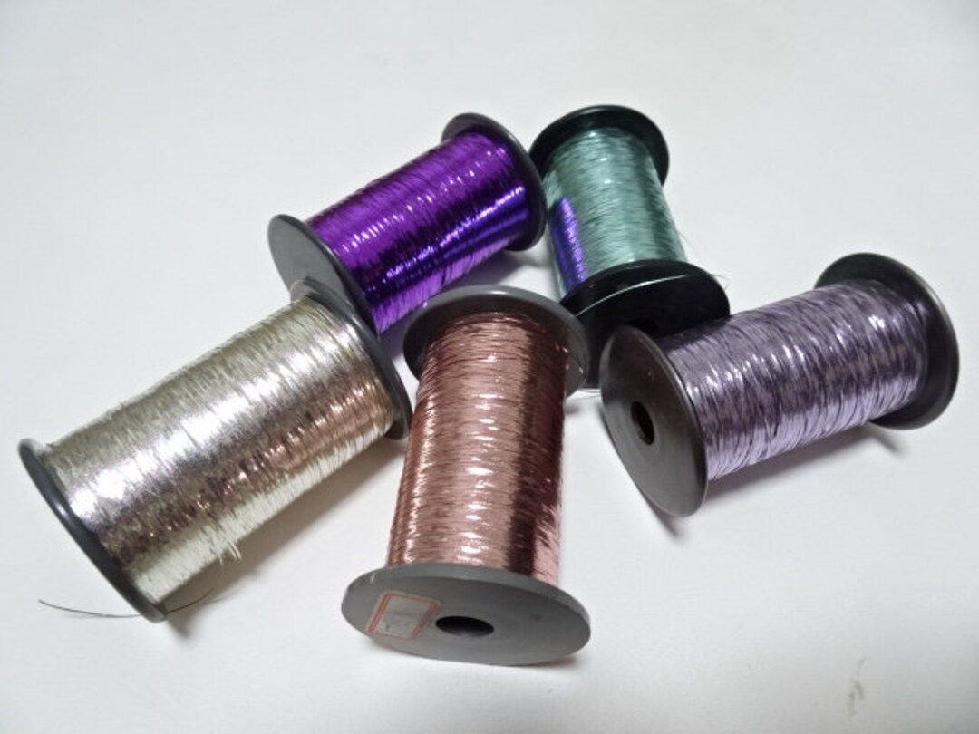 Japanese Vintage Metal Thread Flat Type 5 Set Aluminum Leaf & - Etsy