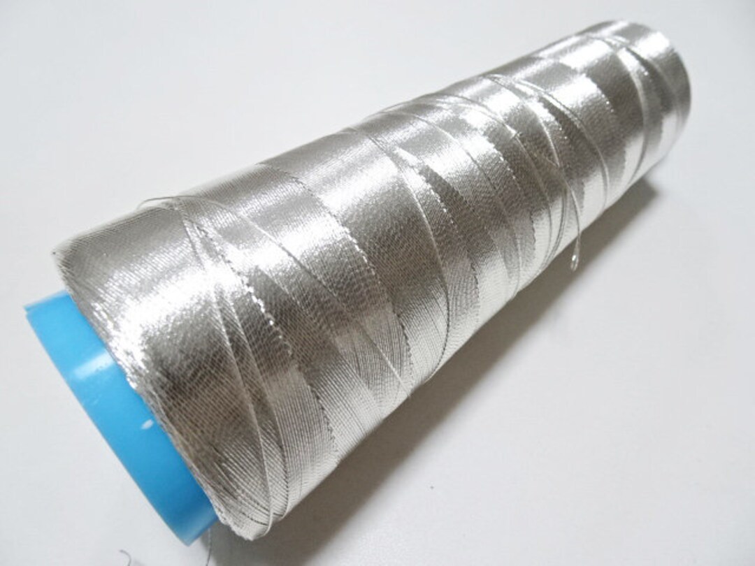 Japanese Vintage Superb Real Silver Leaf Thread S5 Embroidery 1000M 0 ...