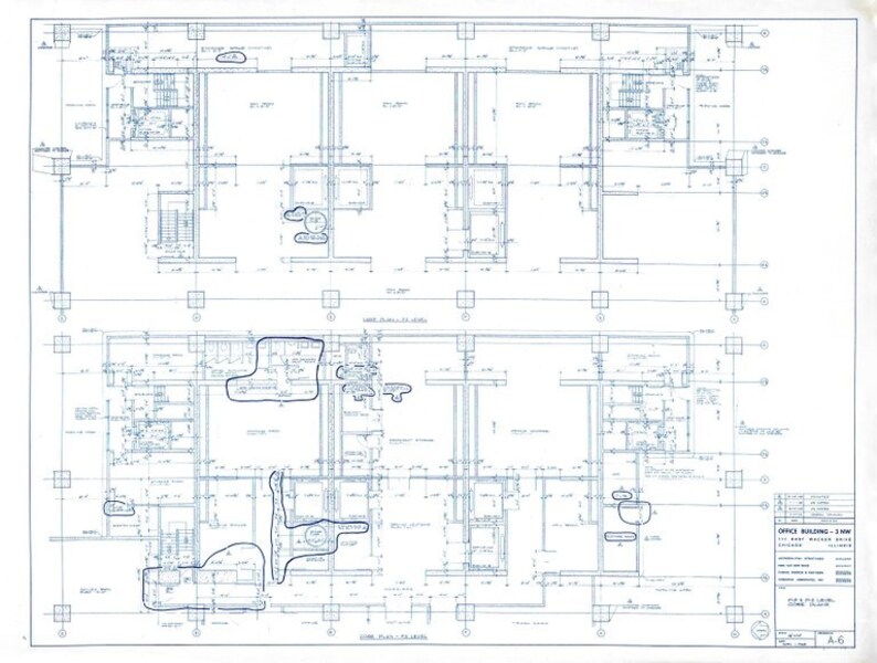 Mies Van Der Rohe Blueprint, One Illinois Center 111 E. Wacker Chicago ...