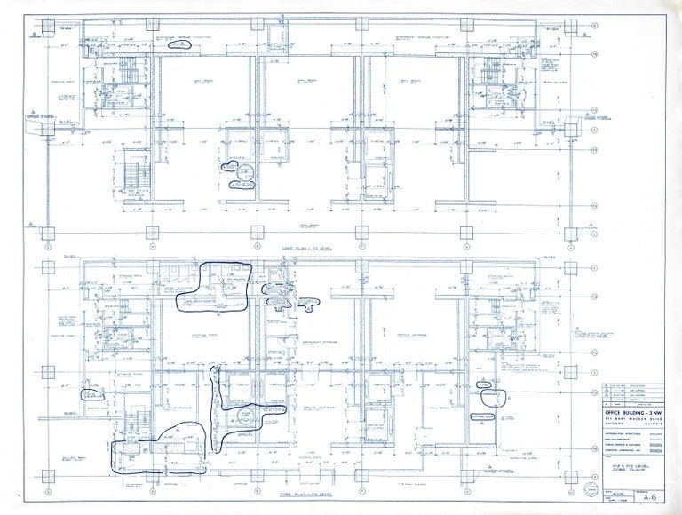 Mies Van Der Rohe Blueprint, One Illinois Center 111 E. Wacker Chicago ...