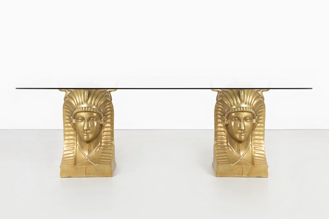 Monumental Brass Pharaohs Head Dining Table - Etsy