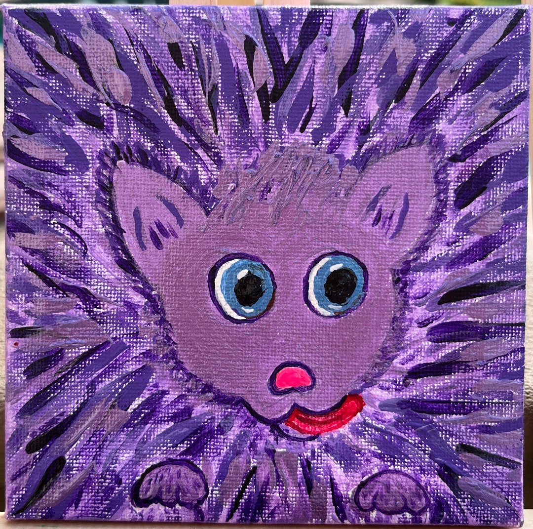 Fluffy Purple Puff Painting - Etsy