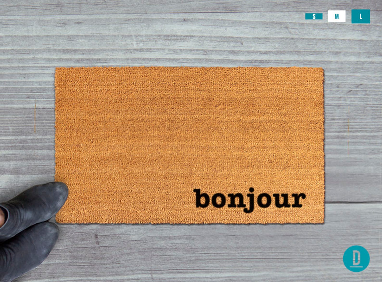 Bonjour Doormat Bonjour Door Mat Bonjour Welcome Mat French - Etsy