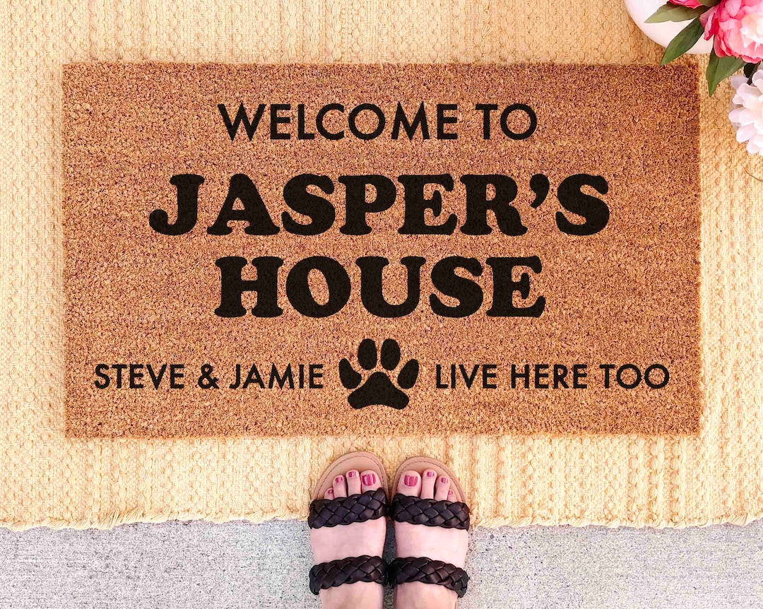 Doormat Dog Custom Name Welcome Mat Dog Personalized Dog Name Door Mat ...