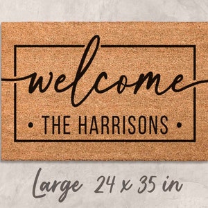 Personalized Welcome Mat With Last Name Family Name Doormat Custom ...