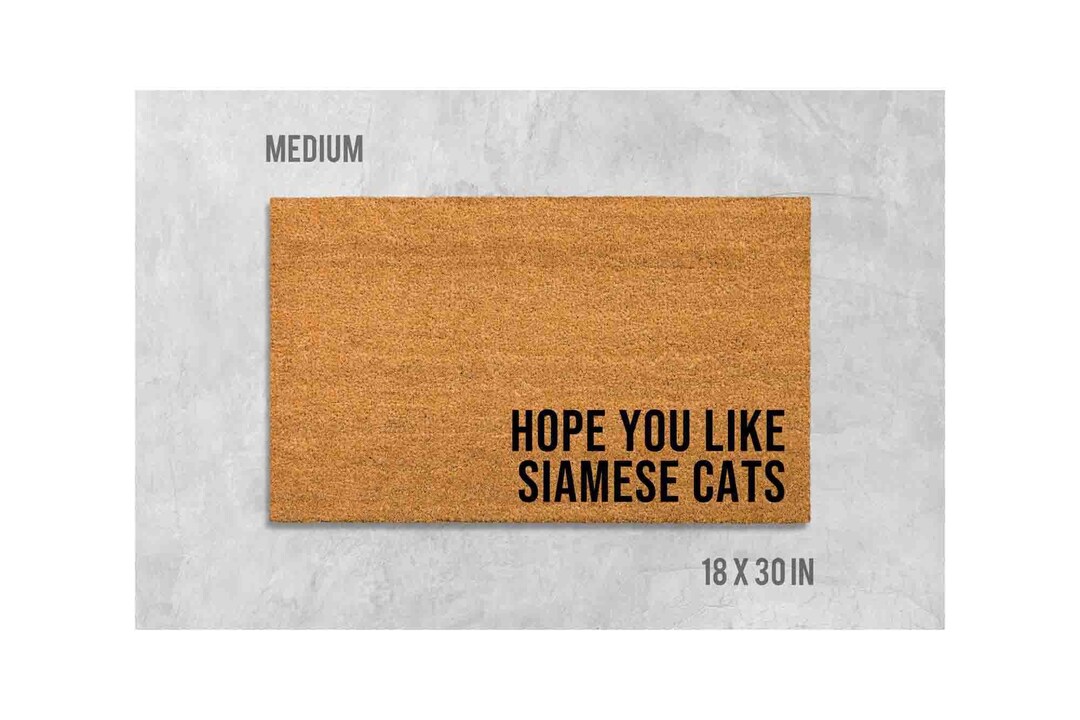 Siamese Cat Doormat: Natural Coir, Funny Welcome Mat - Etsy