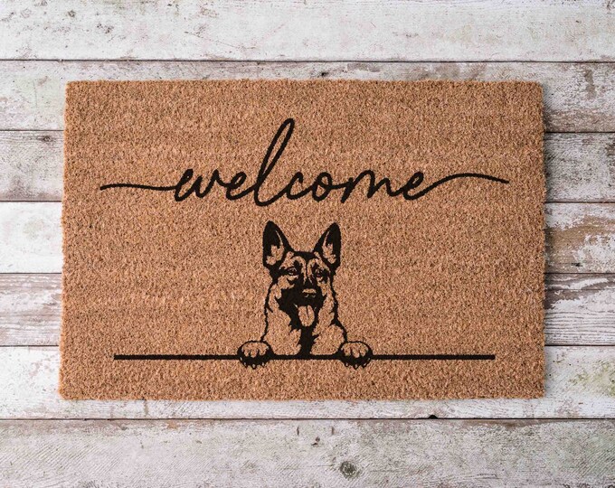 The German Shepherds Door Mat, We Know You ARE Here Dogs Door Mats ...