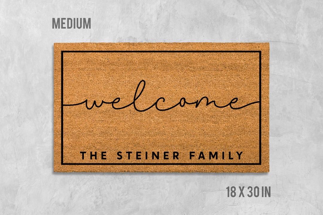 Doormat Custom Welcome Mat Personalized Doormat With Name Newlywed Gift ...
