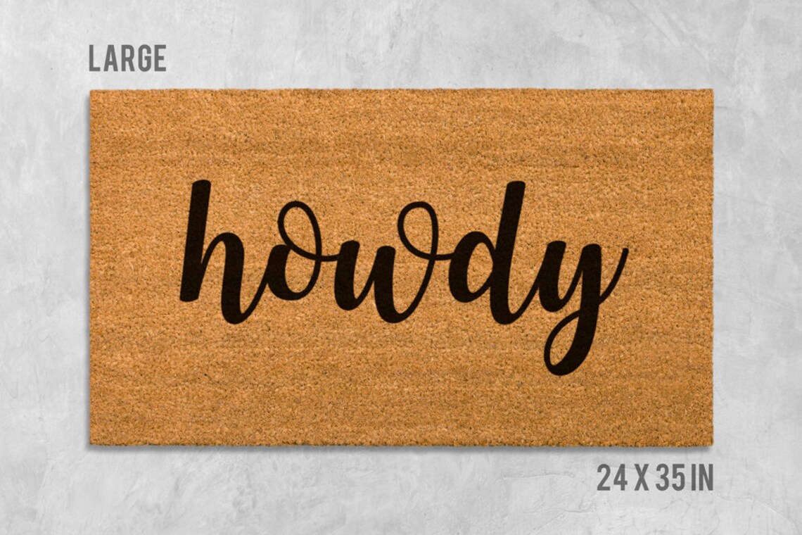 Howdy Doormat Howdy Door Mat Howdy Welcome Mat Howdy Mat | Etsy