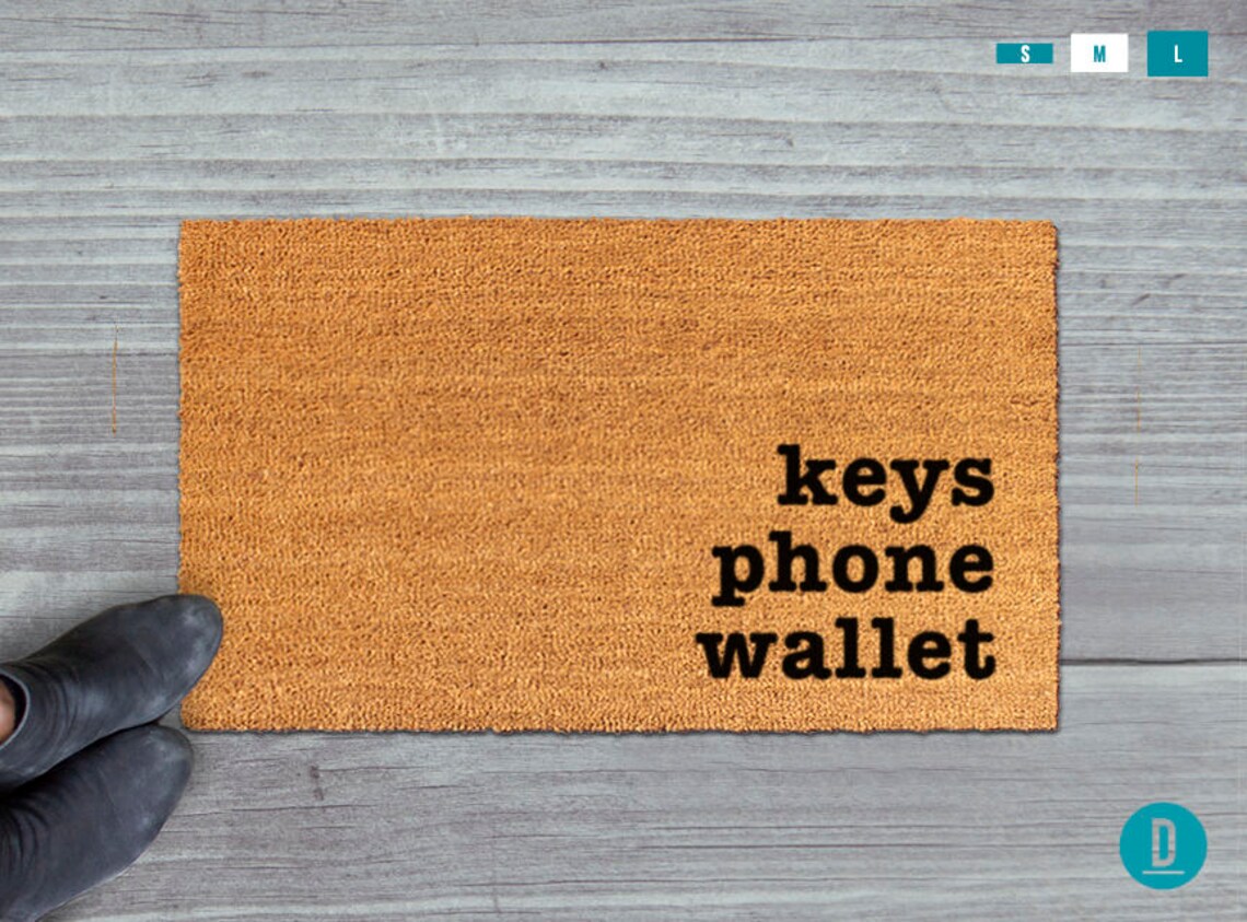 Keys Phone Wallet Doormat Keys Phone Wallet Door Mat Keys | Etsy