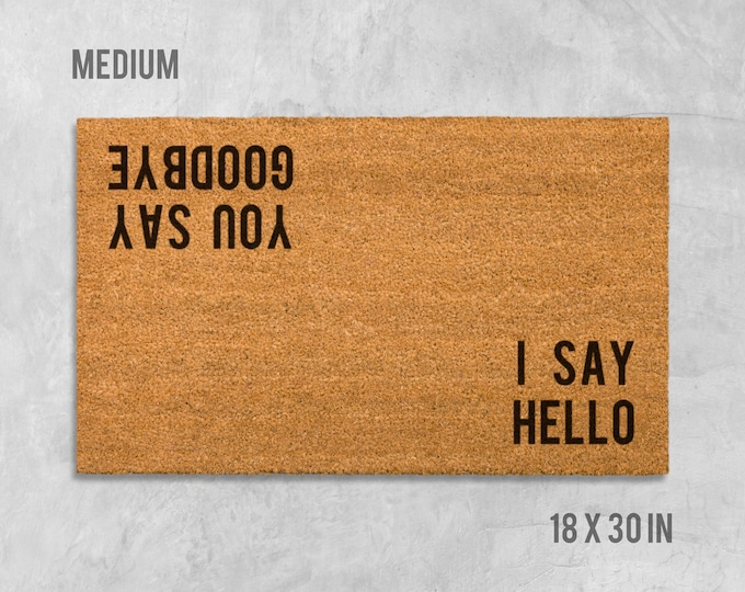 Hello and Goodbye, Custom Color Welcome Mat/doormat/rug 2 Sizes 24 X 36 ...