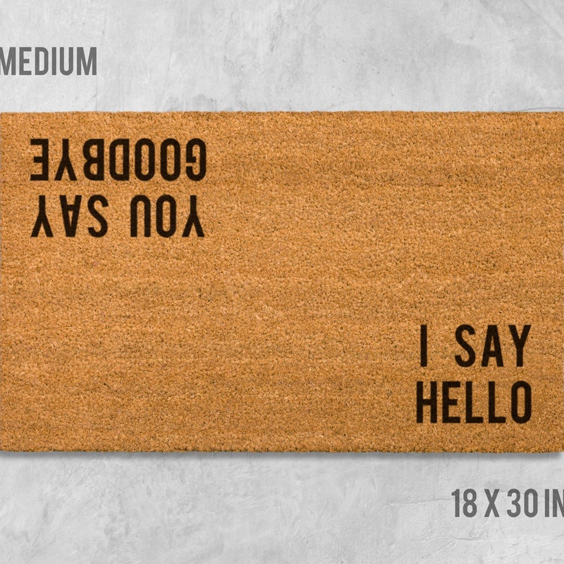 Hello/goodbye Doormat - Etsy