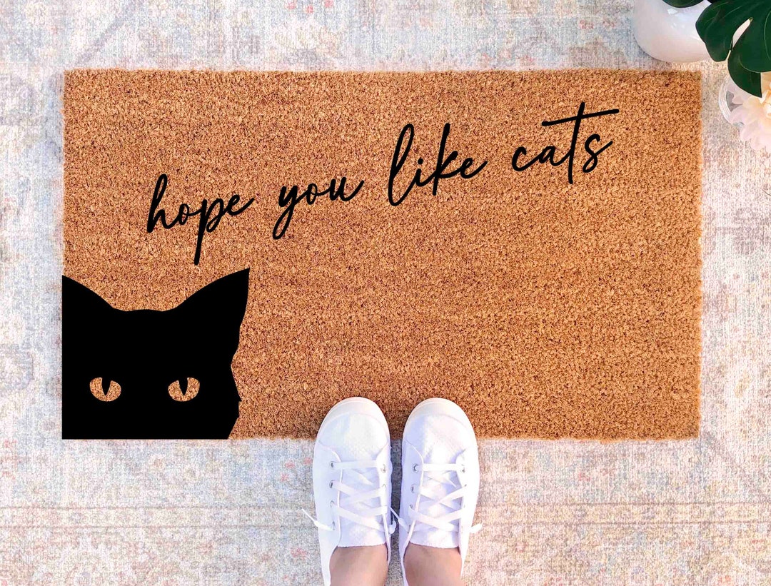 Hope You Like Cats Doormat Cat Door Mat Cat Welcome Mat Cat Gift Funny ...