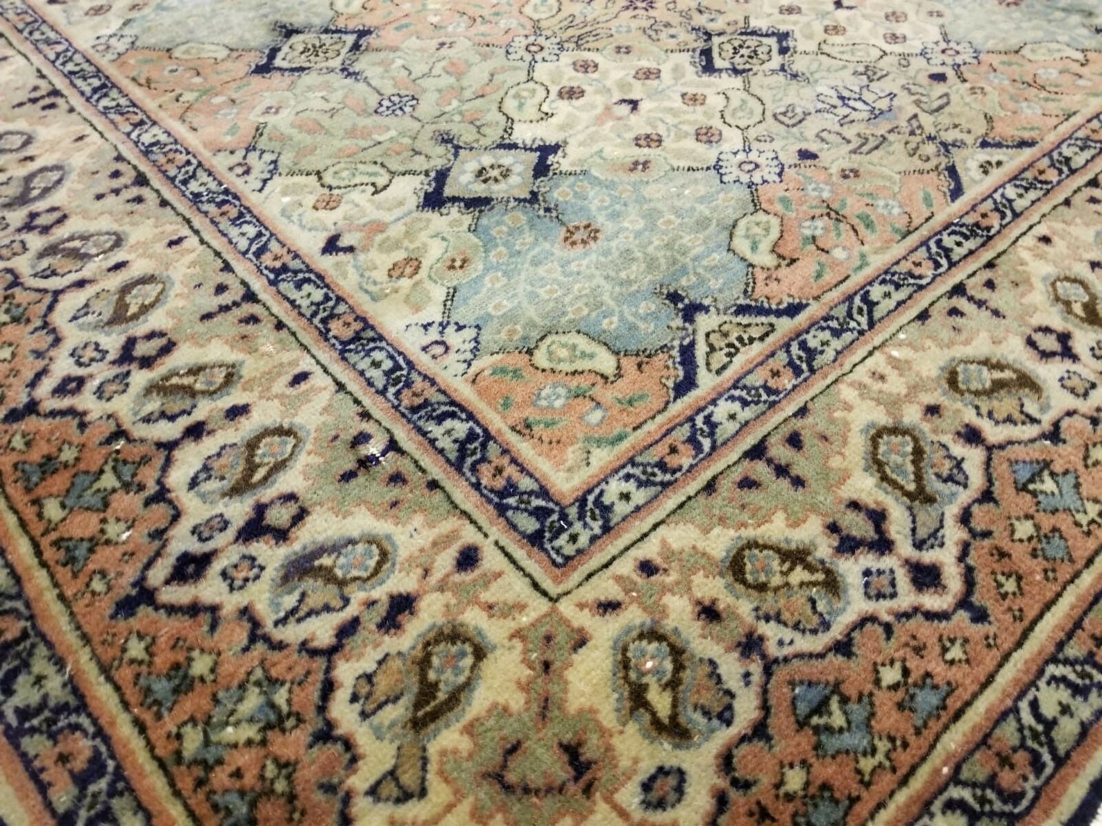 Exquisite Antique1930-1940s Wool Pile, Teal Blue Dye Legendary Bunyan ...