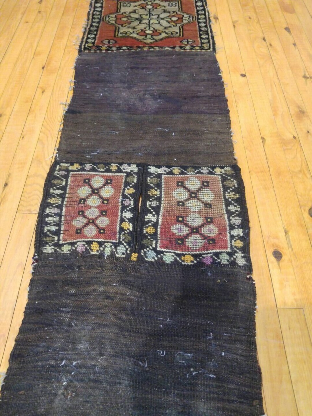 Antique Natural Dye Wool Pile Donkey Bag-tribal Gift Bag Runner 1'6"×6 ...