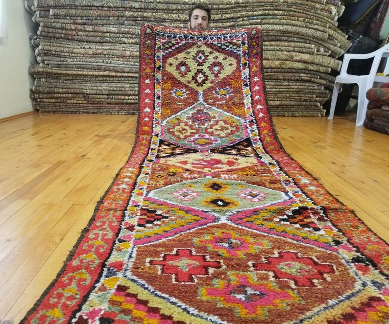 Primitive 1930-1940s Antique Wool Pile Kurdish Tribal Runner Rug 28x ...