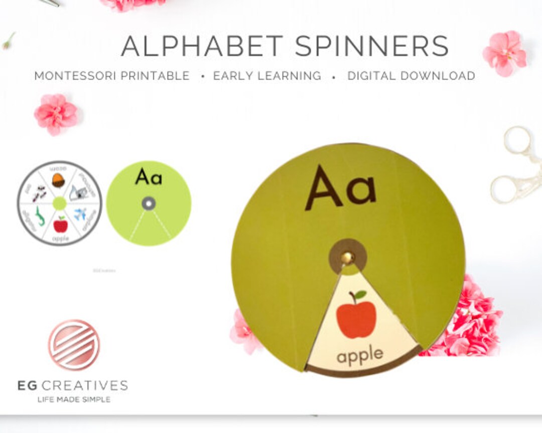 ALPHABET SPINNERS Fun Way to Learn the Alphabet From A to Z - Etsy