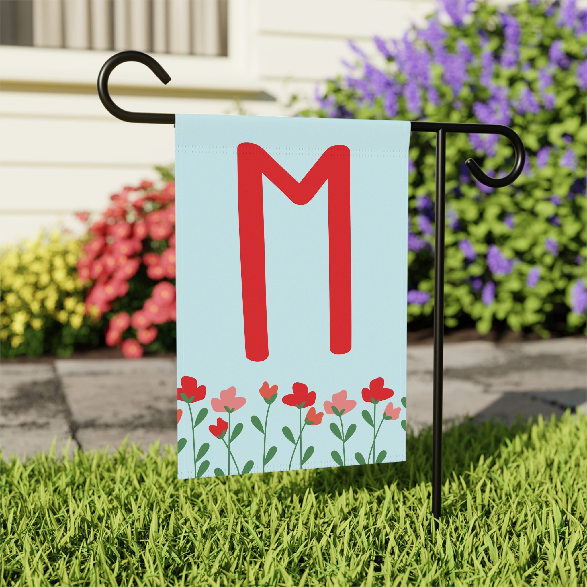 Spring Floral Letter Garden Flag | Monogram Garden Flag | Spring ...