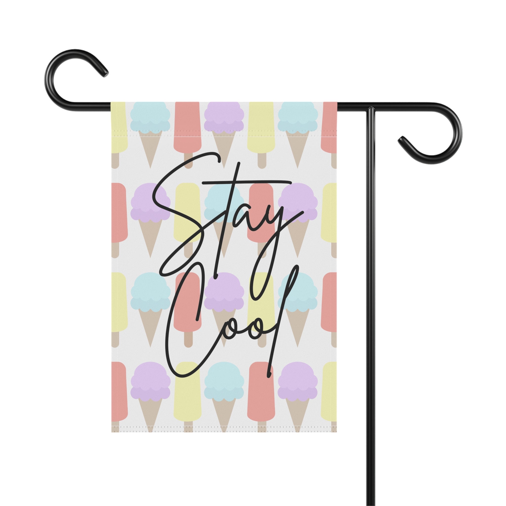 Stay Cool Garden Banner Summer Yard Decor Popsicle Garden Flag ...
