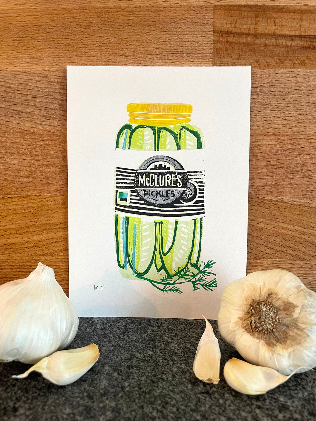 Kitchen Art Hand-pulled Original Linocut Print cant Dill - Etsy