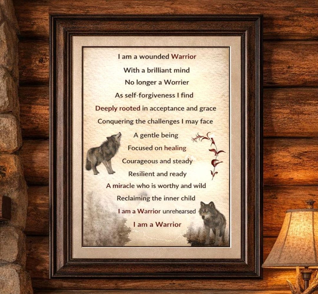 Warrior Spirit Wolf Print: Feeling is Healing - Etsy